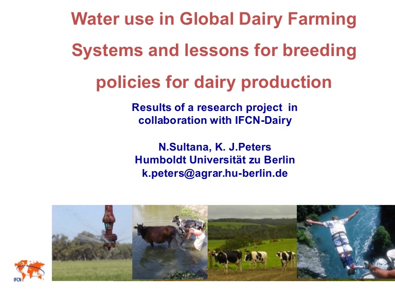 Water use in Global Dairy Farming Systems and lessons for breeding ...
