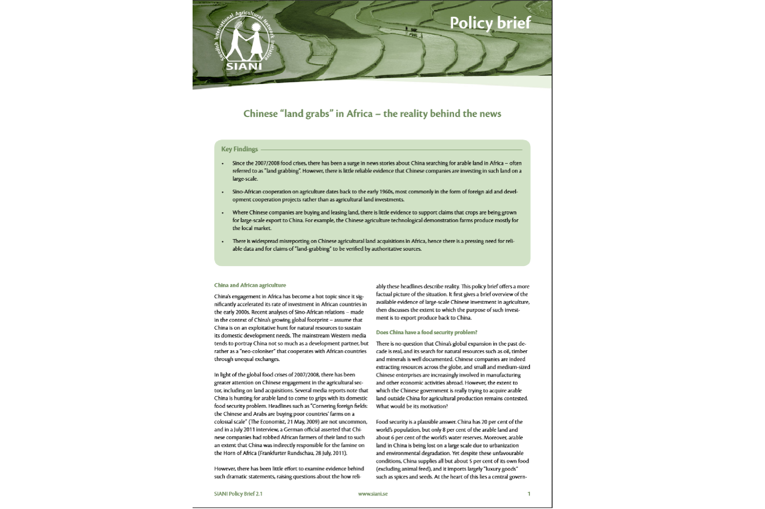 Chinese “land grabs” in Africa – the reality behind the news - SIANI