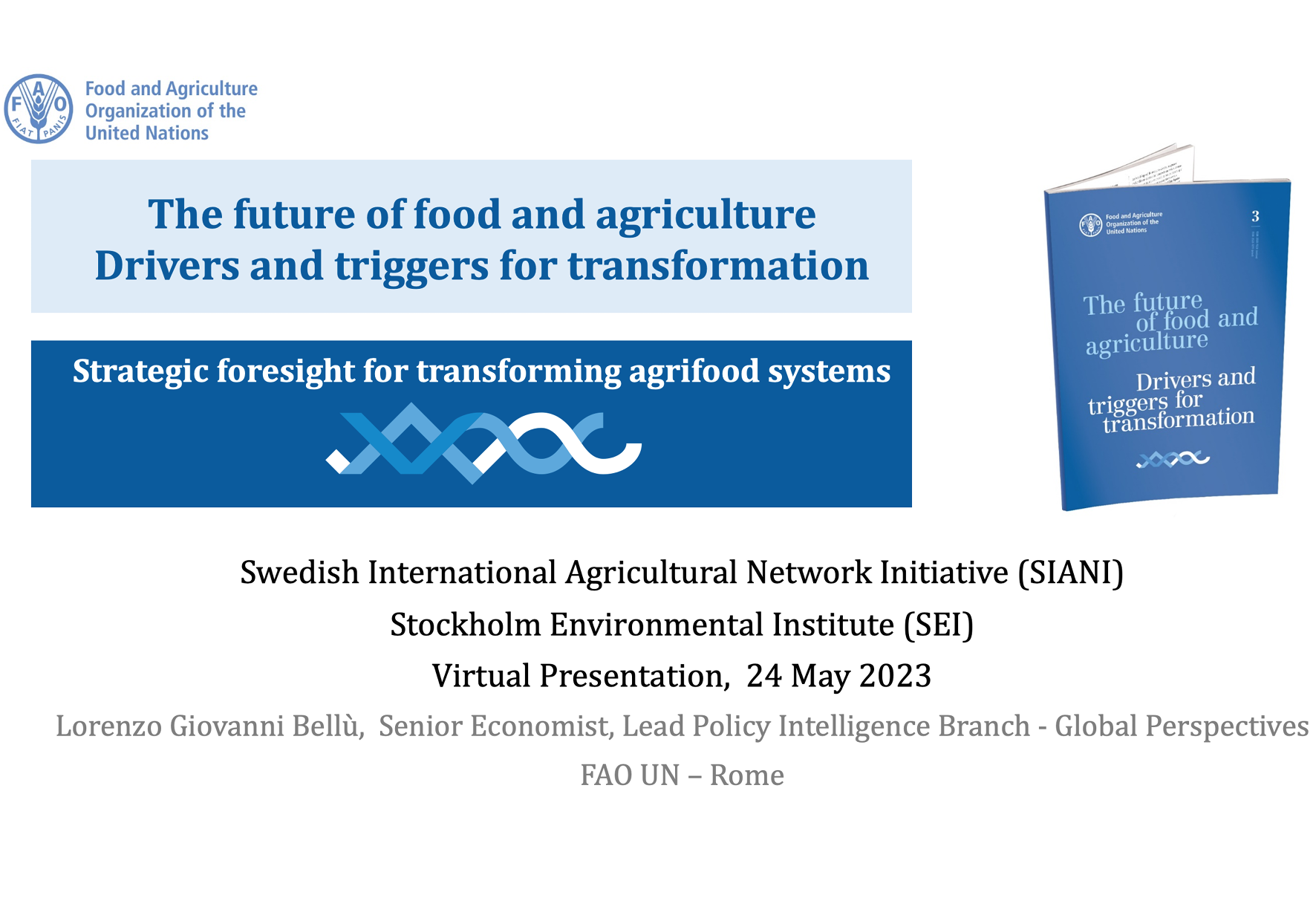 SIANI Annual Global meeting 2023: The future of food systems: Drivers ...